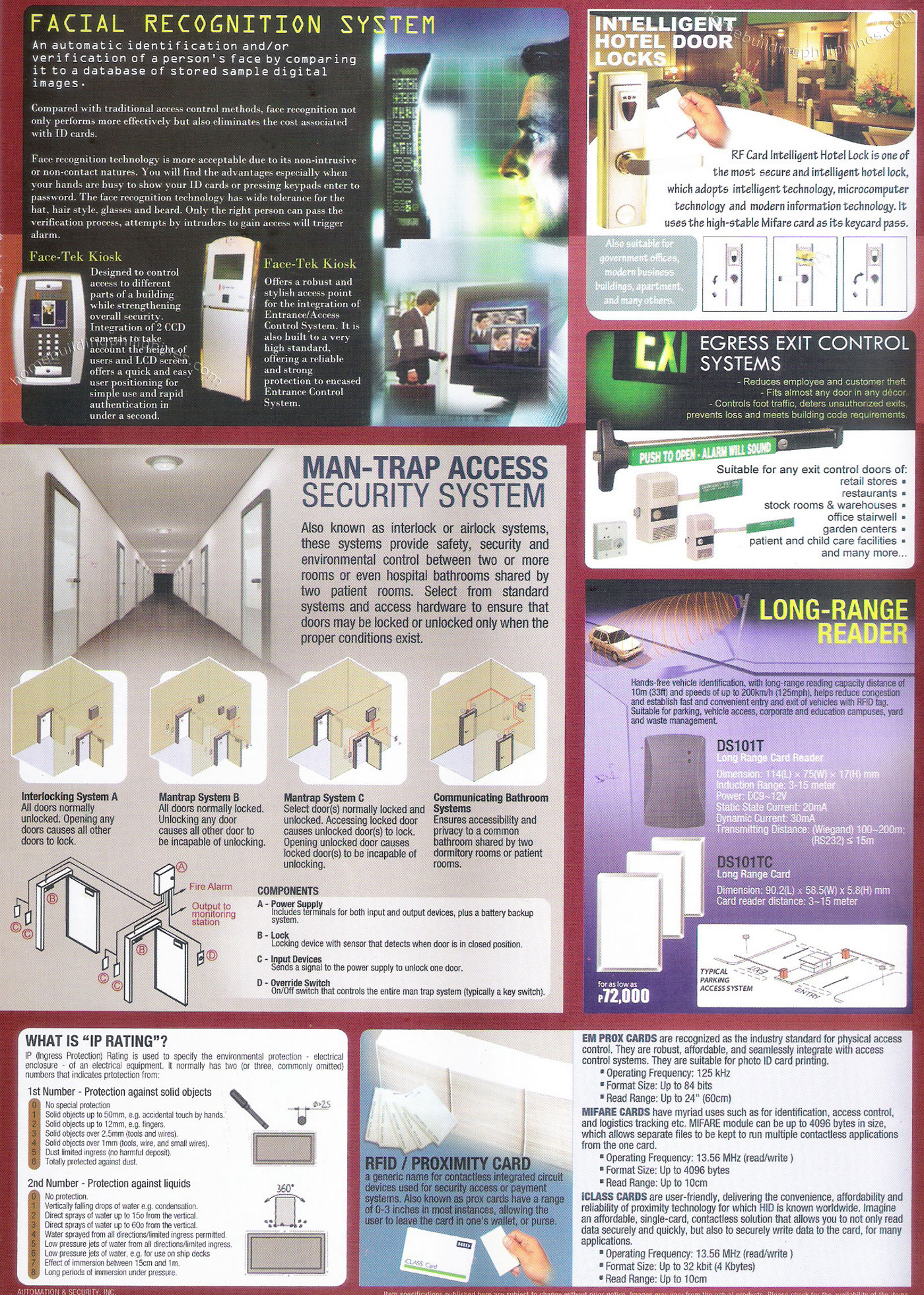 Facial Recognition System, Man Trap Access Security, Egress Exit ...