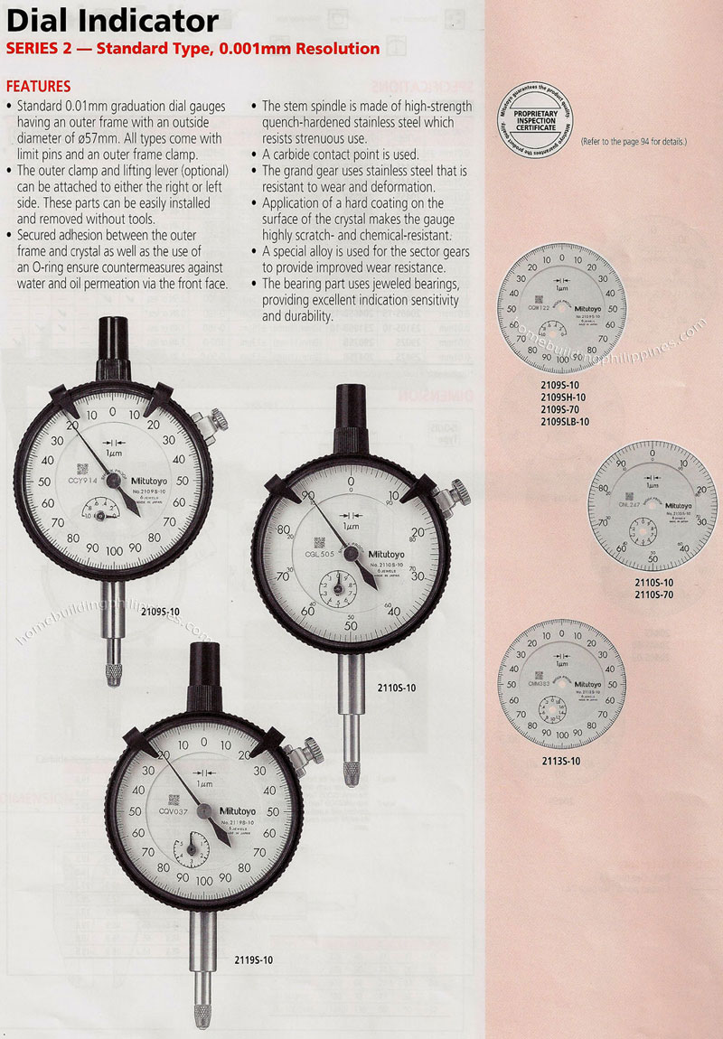 Dial Indicator Standard Type Features Philippines