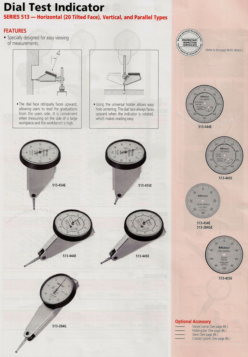 Dial Test Indicator Horizontal, Vertical and Parallel Types Philippines