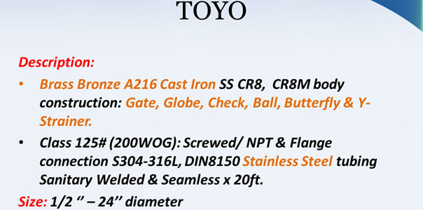 High Pressure Steam Valves Distributor Philippines