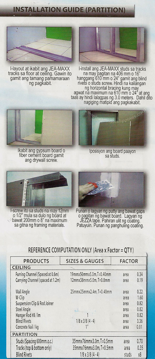 Jea Maxx Light Steel Frames Installation - Partition