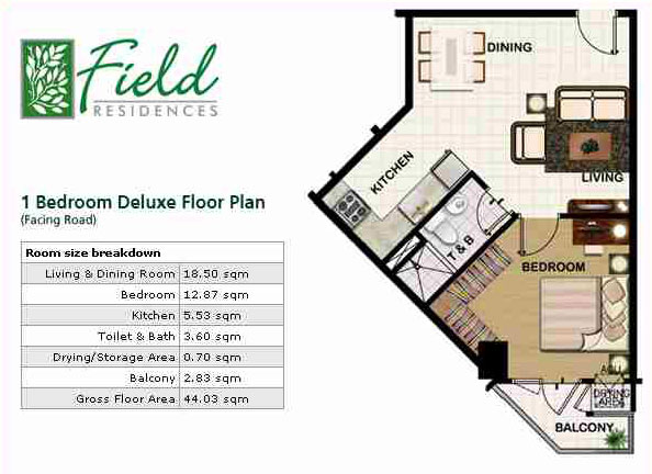 Condo Sale at Field Residences Unit Floor Plans - Building 1