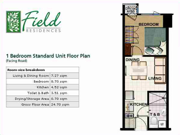 Condo Sale at Field Residences Unit Floor Plans - Building 1