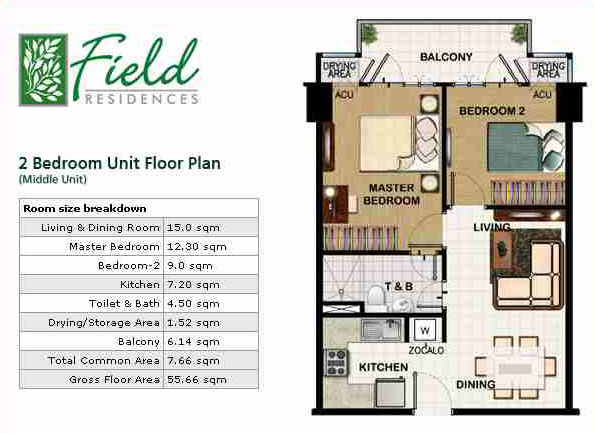 Condo Sale at Field Residences Unit Floor Plans - Building 1