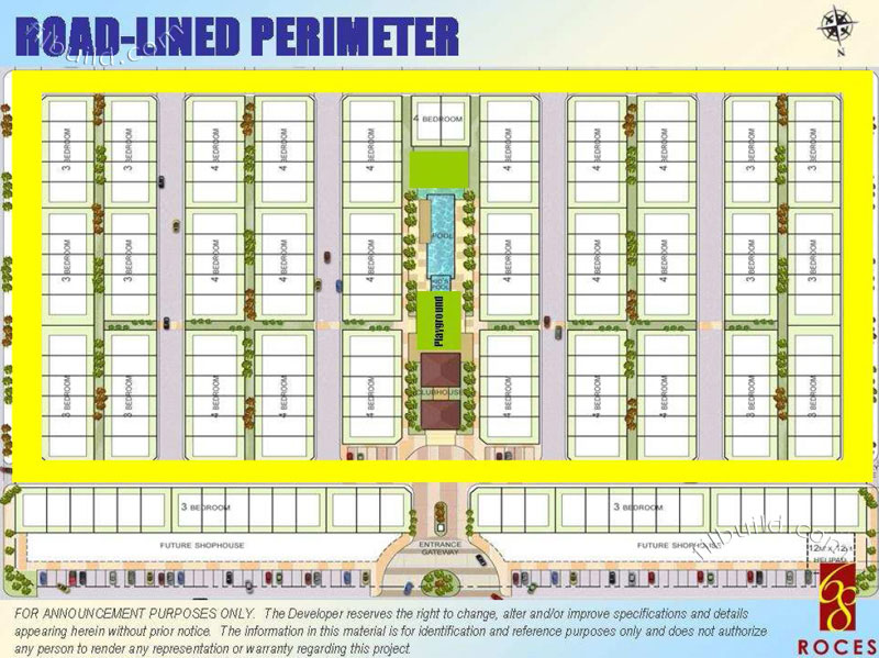 Real Estate Home Lot Sale at Road-Lined Perimeter